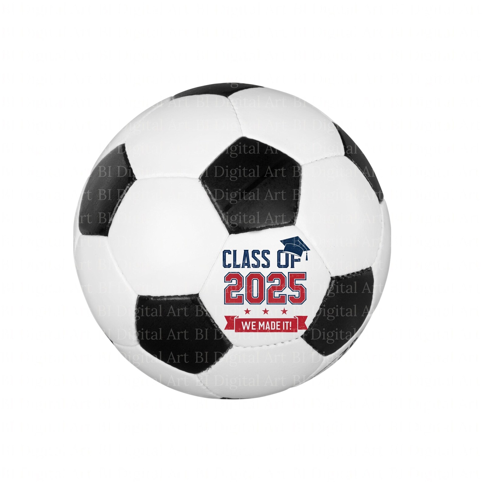 Class of 2025 Graduation Graphic – Red & Blue Varsity Clipart, Bold ...