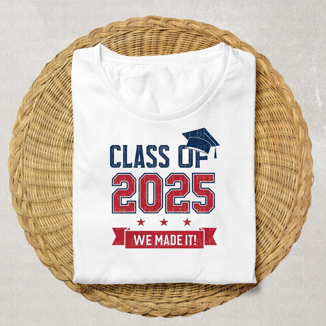 Class of 2025 Graduation Graphic – Red & Blue Varsity Clipart, Bold ...