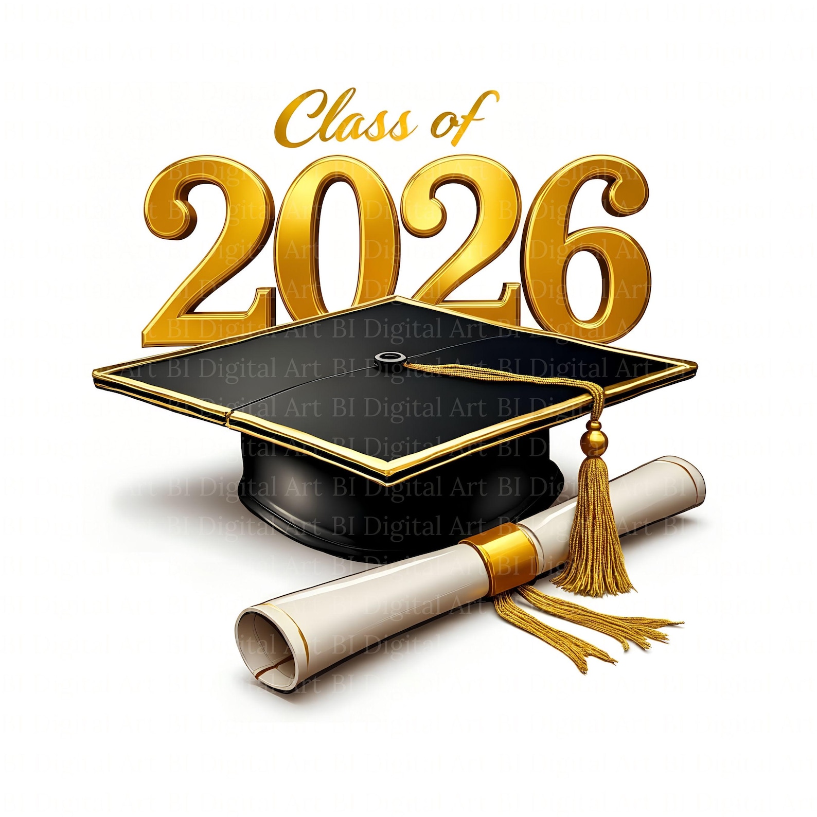 Class of 2026 Clipart – Graduation Cap Design for Cardmaking ...