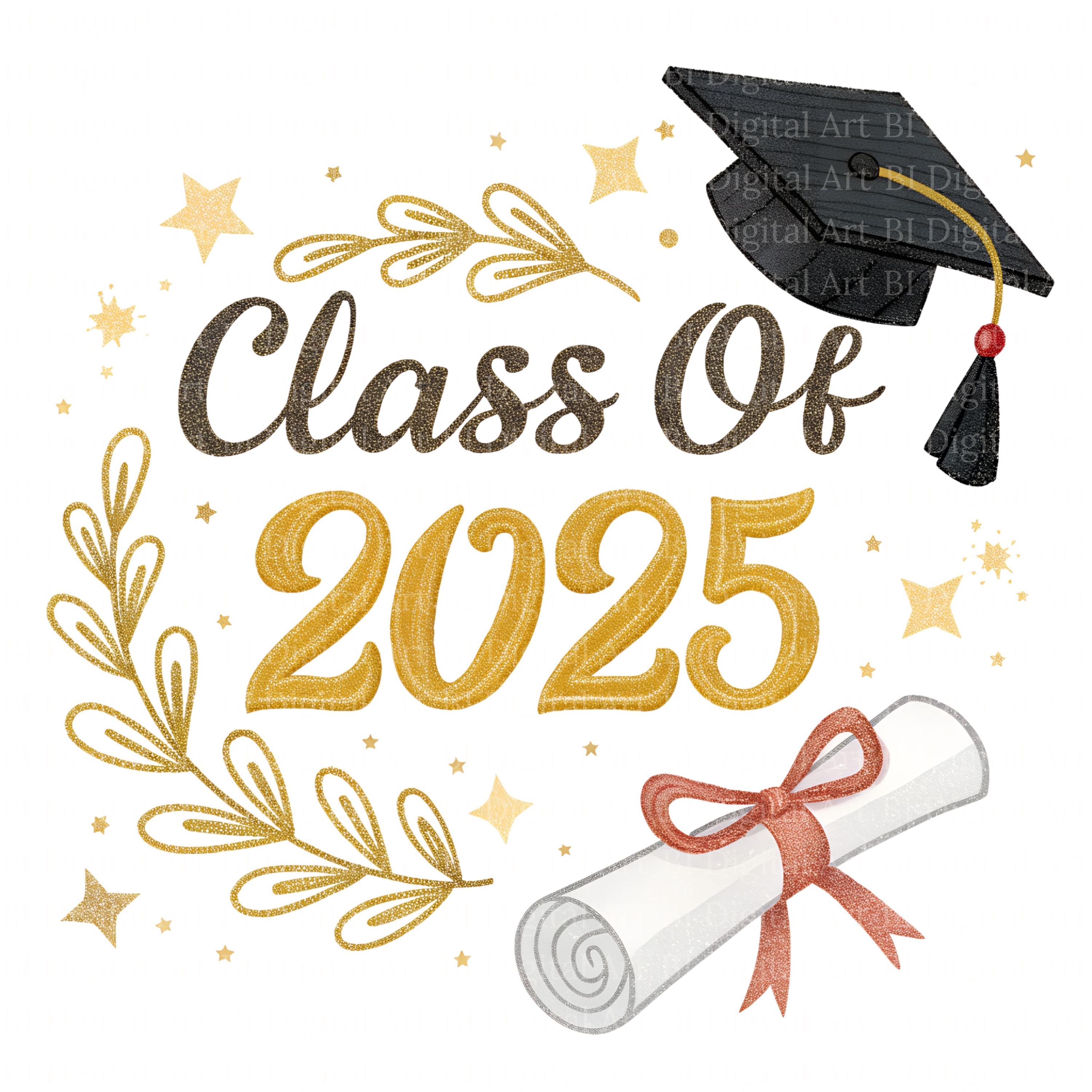 10 Class of 2025 Graduation Clipart, Congrats Design for University ...
