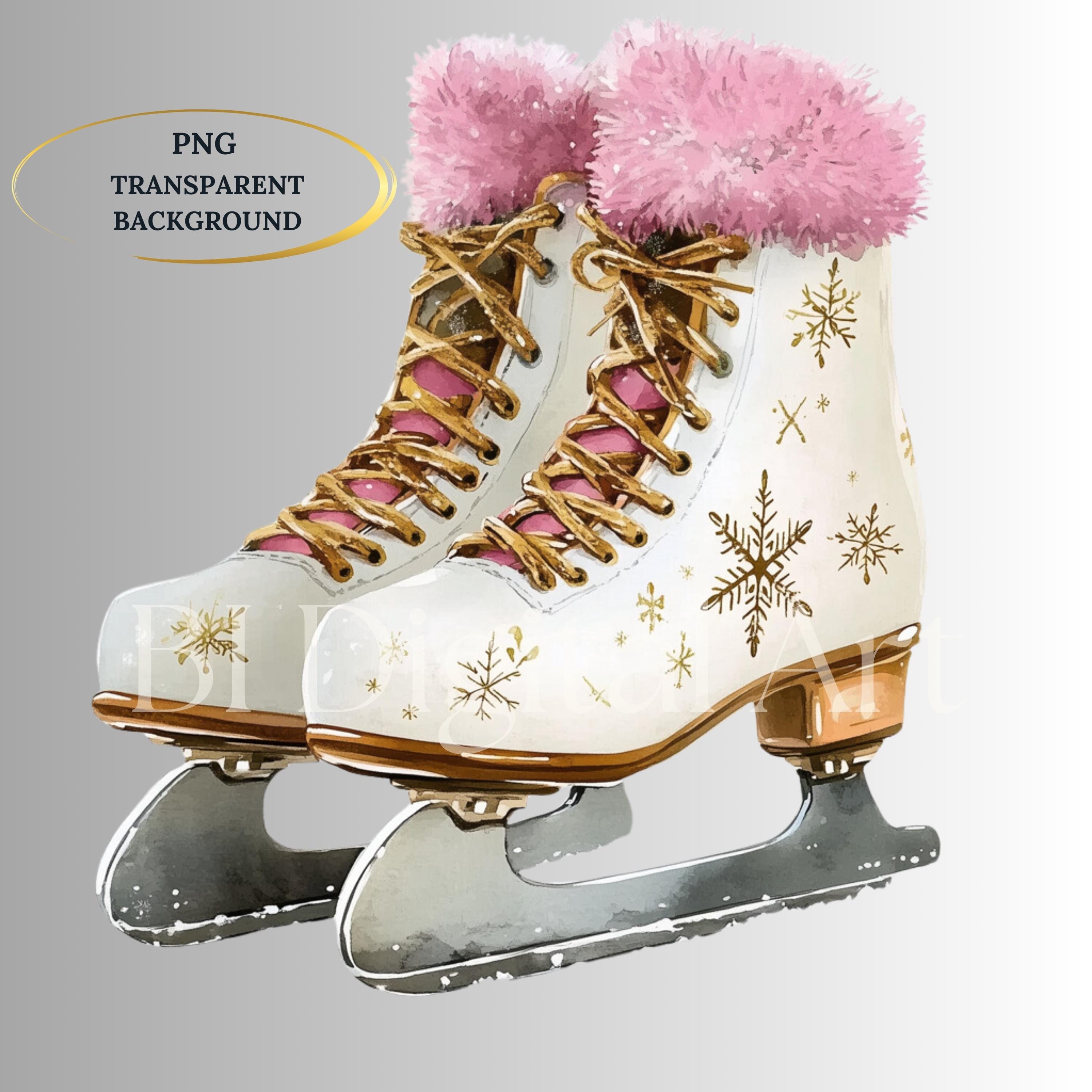 Ice Skates Clipart, Winter Clipart, Watercolor Clip Art, Instant ...