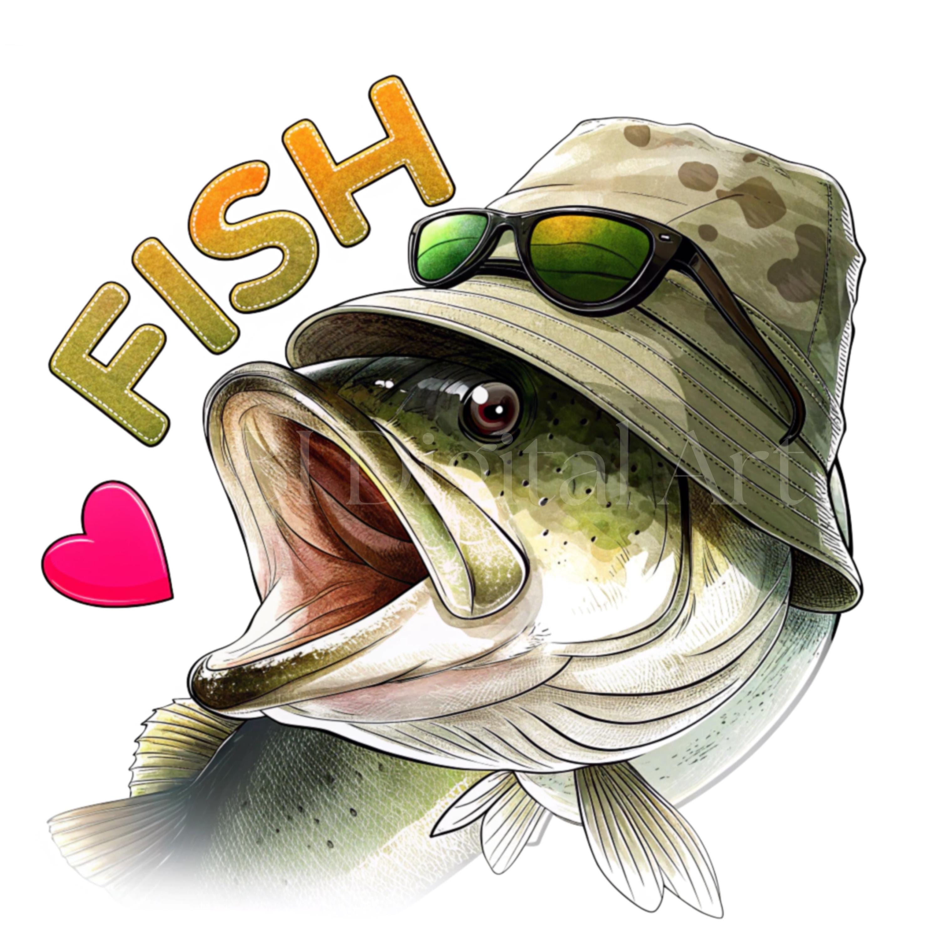 15 Funny Fish Clipart With Text, Fish With Sunglasses & Big Lips, PNG ...