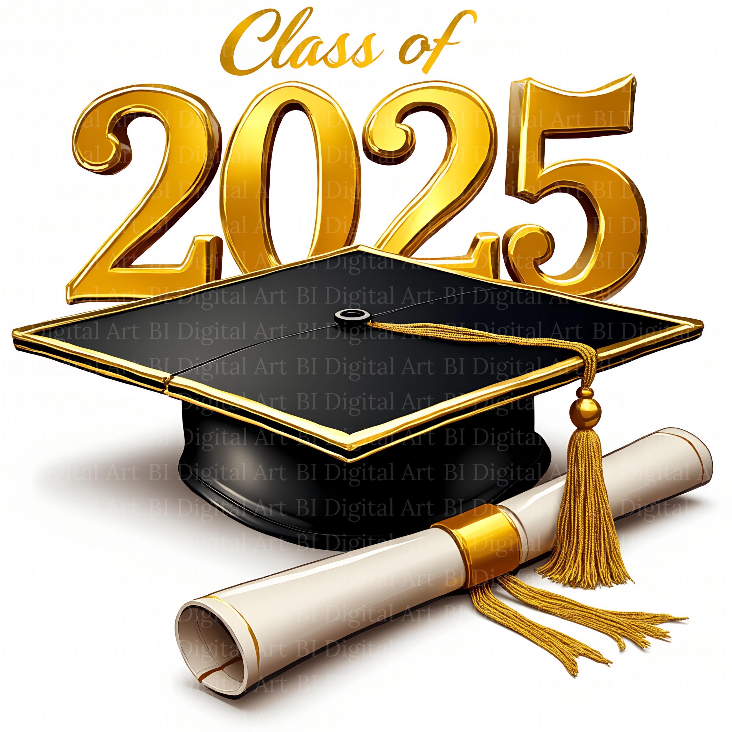 Class of 2025 Clipart – Graduation Cap Design for Cardmaking ...