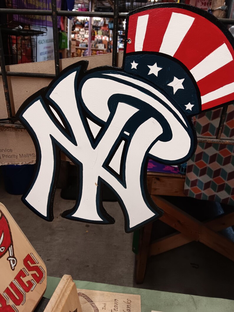 New York Yankees Hand Painted Wood Team Cut Out Wall Decor Mancave - Etsy