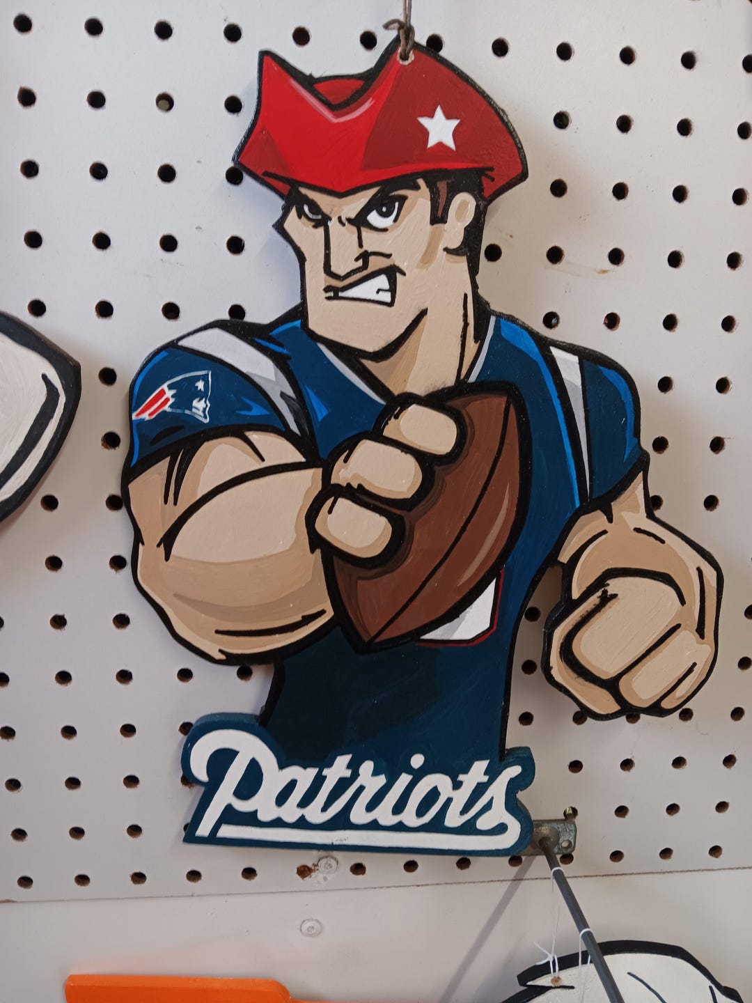 New England Patriots Hand Painted Wood Team Cut Out Wall Decor - Etsy