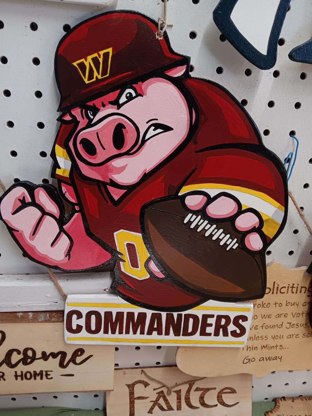 Washington Commanders Hand Painted Wood Team Cut Out Wall Decor - Etsy