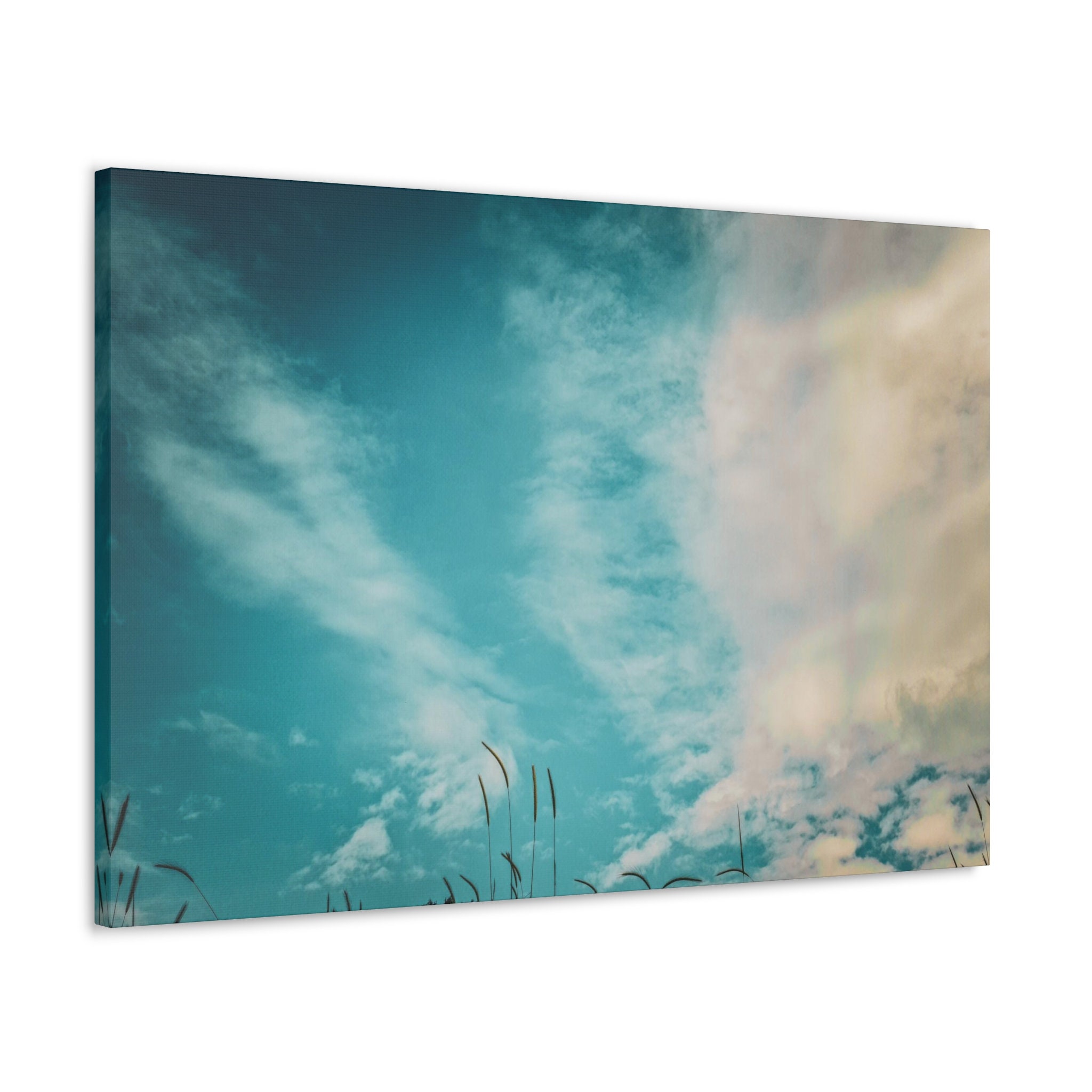 Celestial Seas: Sky Transformed Into Waves of Clouds Canvas Wall Art ...