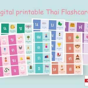 Thai Alphabet Flashcards - Etsy