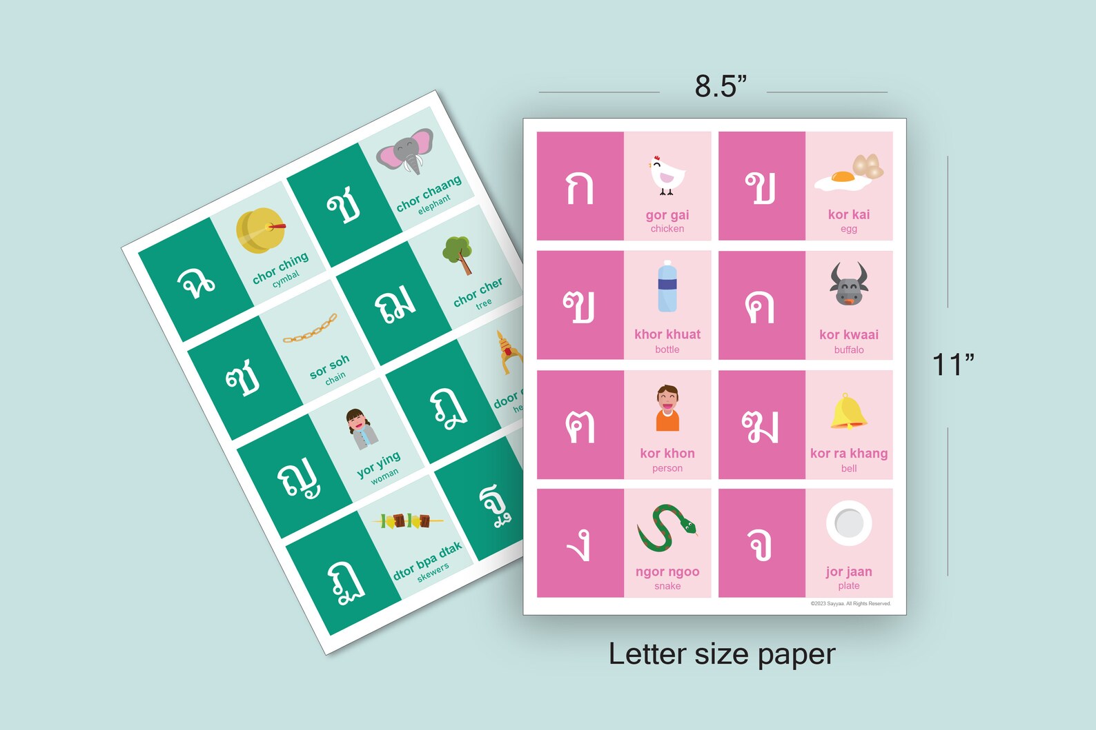 Thai Alphabet Flashcards - Etsy UK