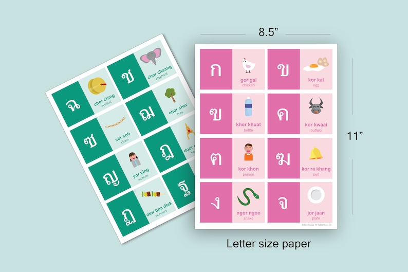 Thai Alphabet Flashcards - Etsy