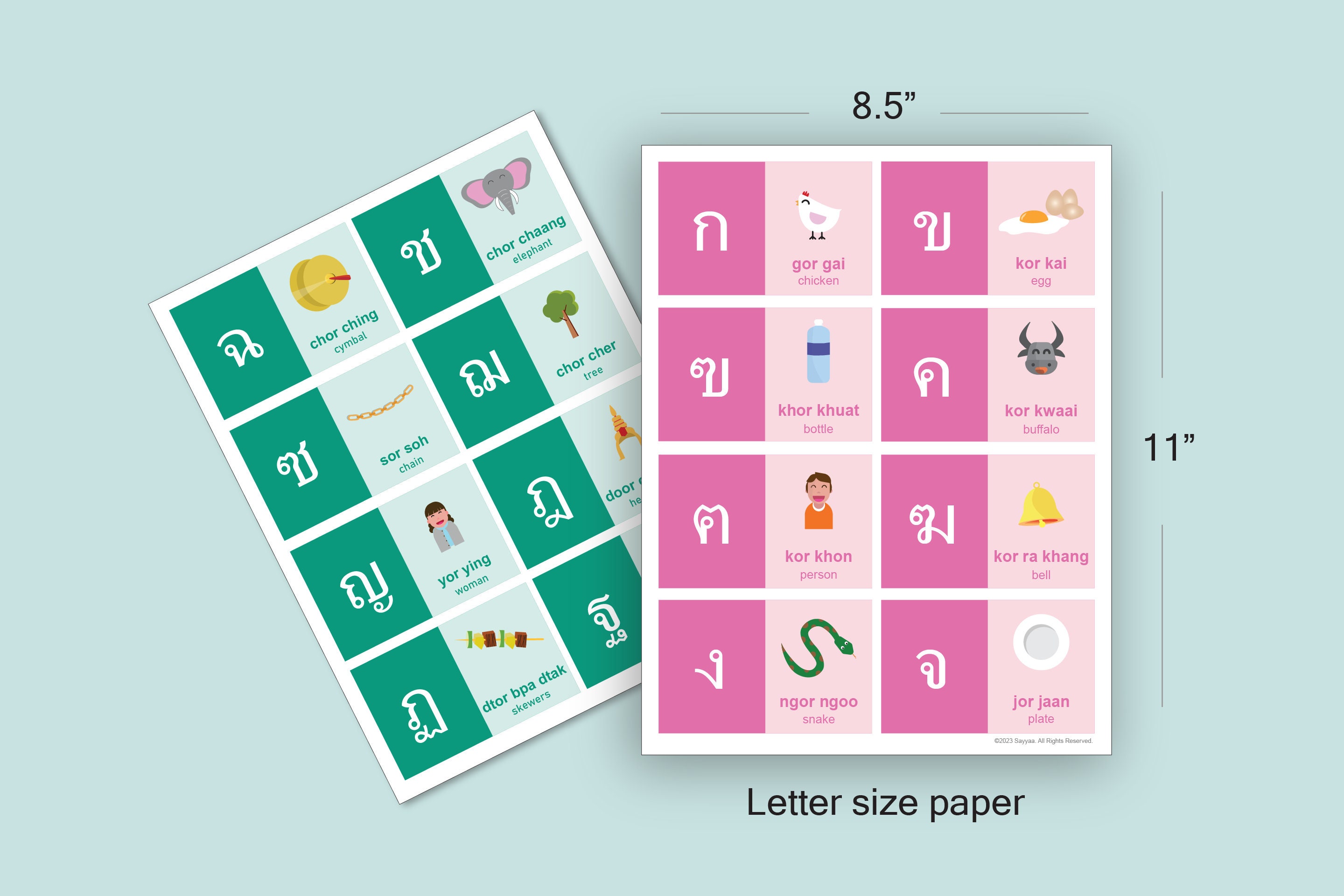 Thai Alphabet Flashcards - Etsy