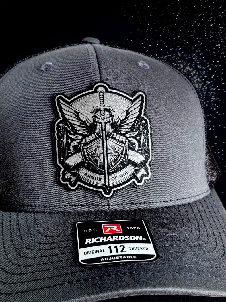 Armor of God Laser-engraved Patch Hat Charcoal/black Richardson 112 ...