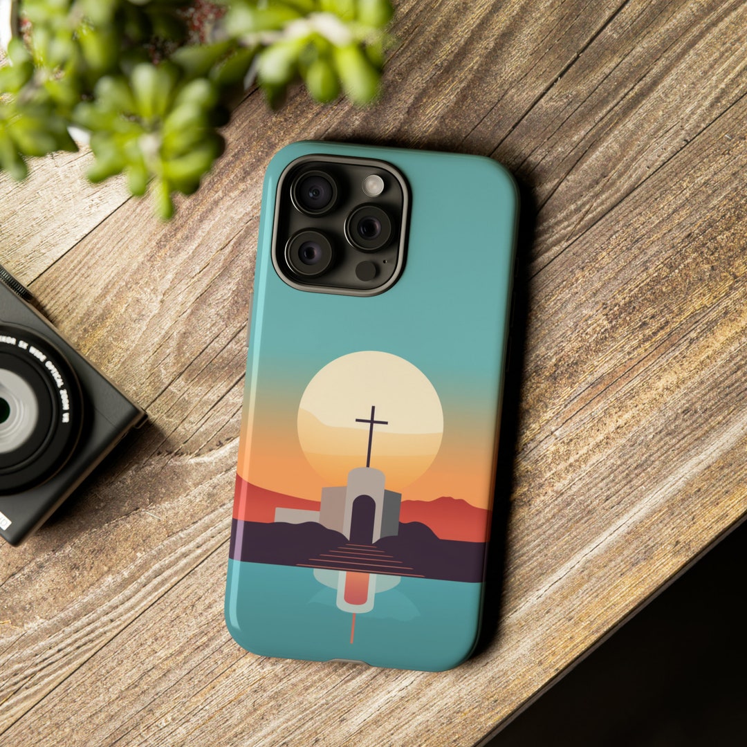 Christian Church Sunset Holy Land Phone Case, Cross Print iPhone Case ...