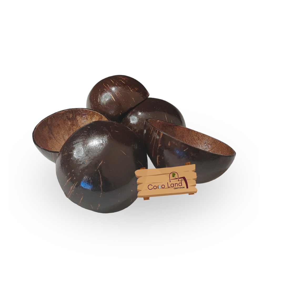 Coco Land Varnish Polished Coconut Shell Bowl XS-S-M-L Size 50-100-150 ...