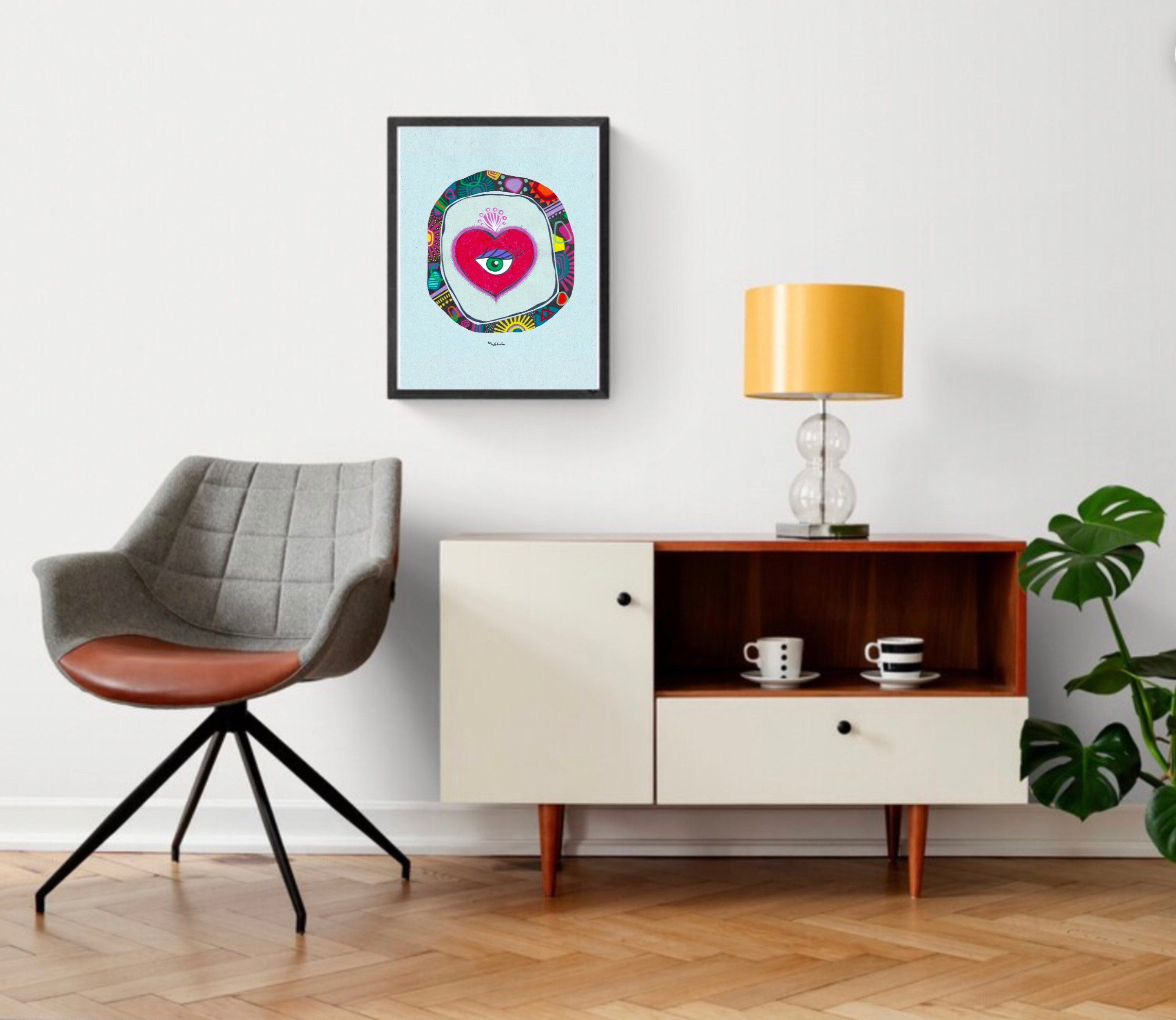 Heart Acrylic Illustration Fine Art Print - Etsy