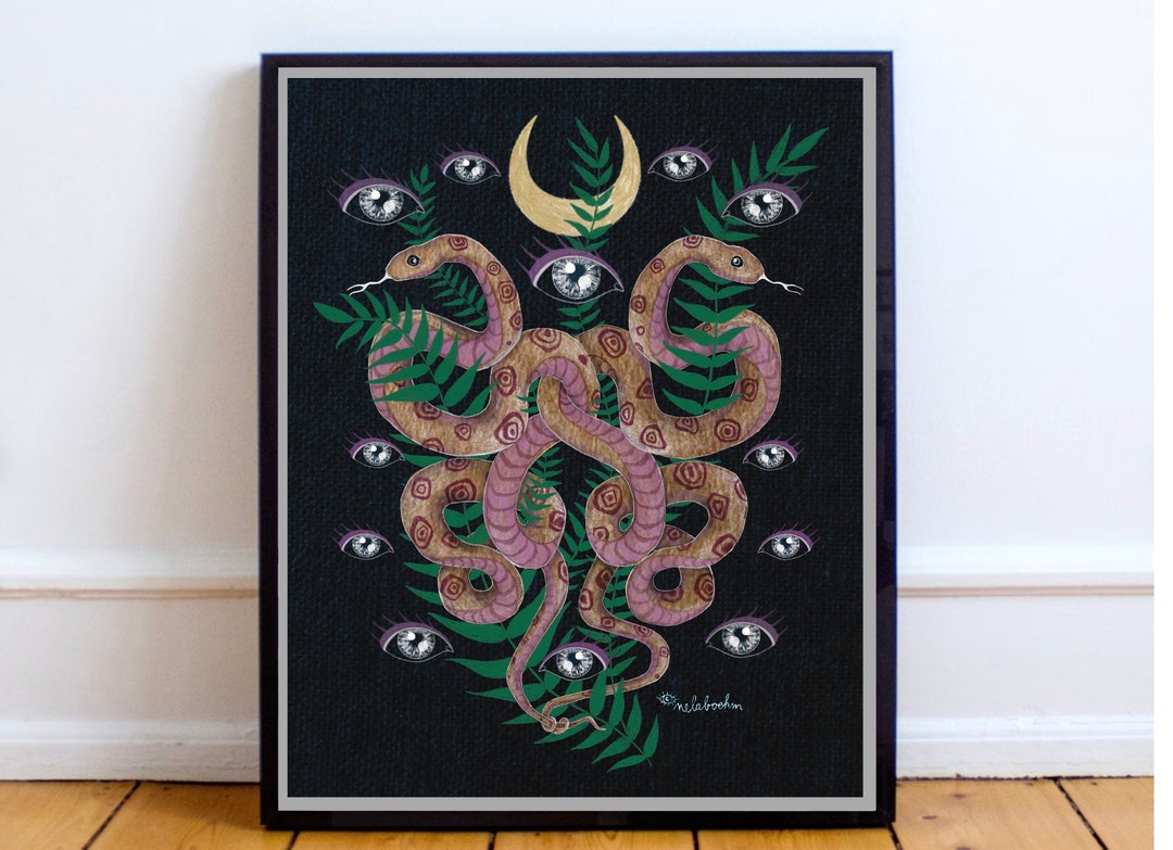Witchy Snakes and Eyes Fine Art Print - Etsy