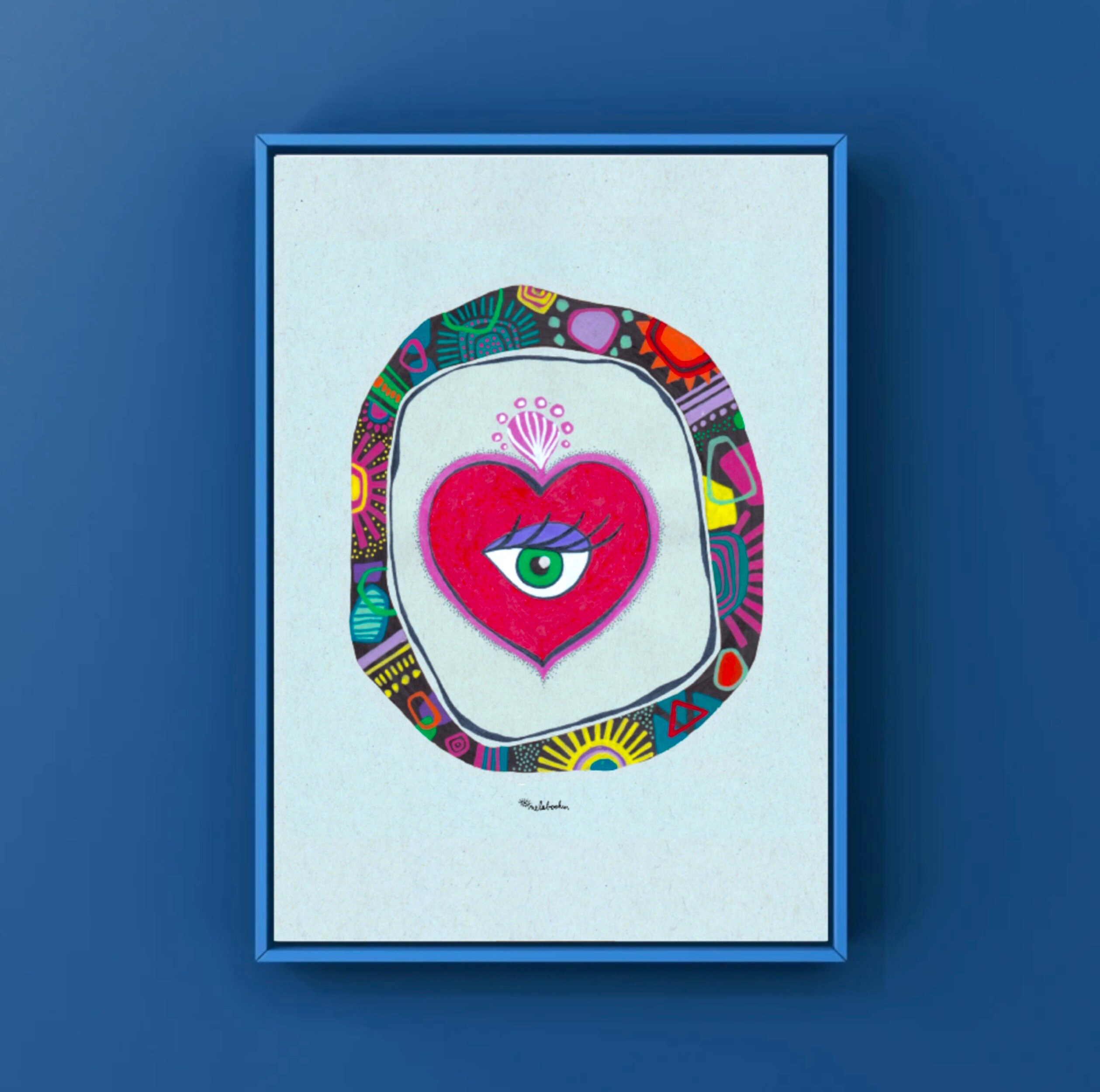 Heart Acrylic Illustration Fine Art Print - Etsy