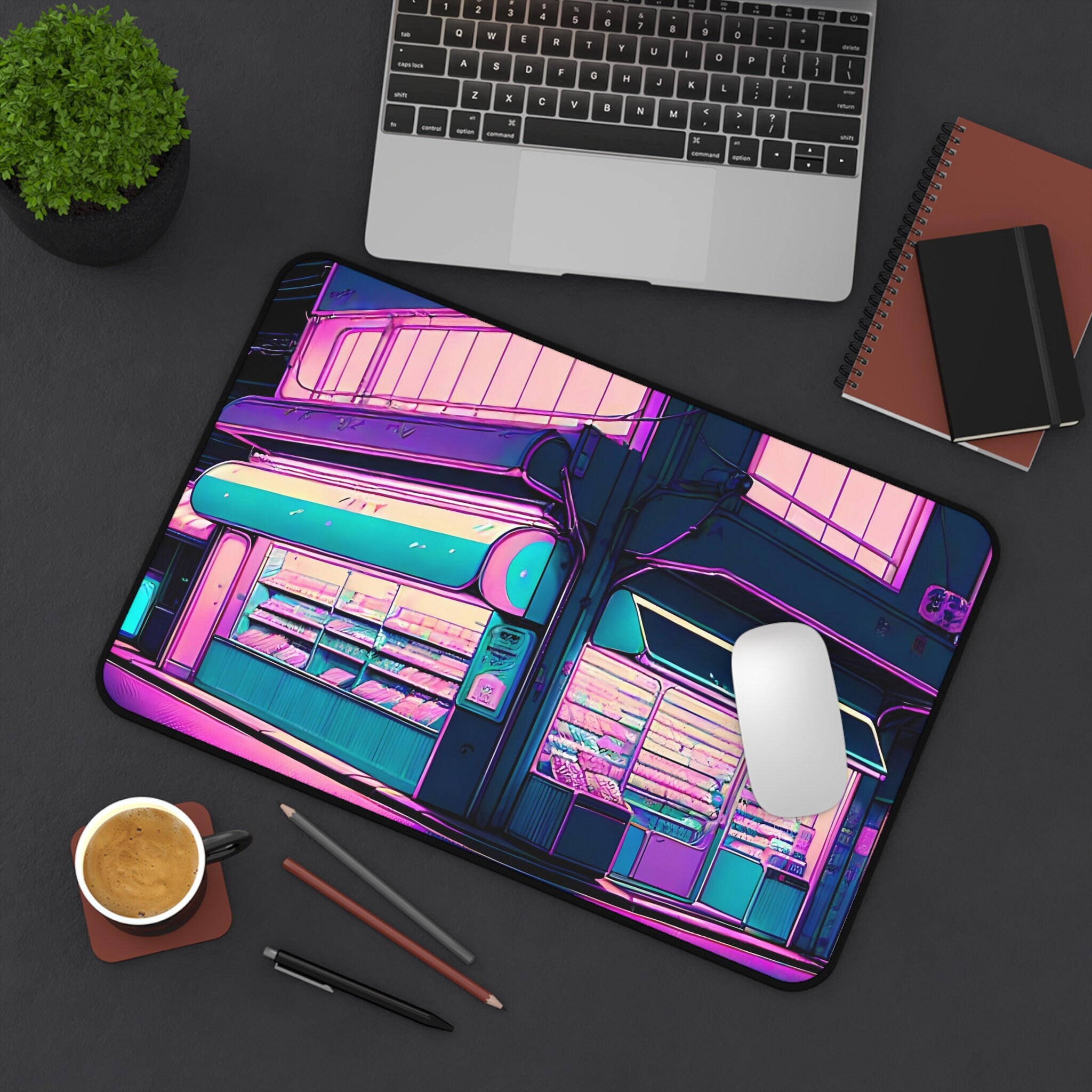 Tokyo Convenience Store Desk Mat, Cool Unique Miami Vice Artistic ...