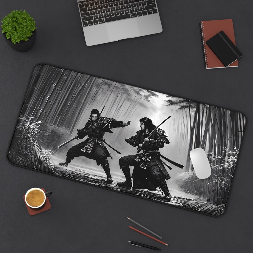 Samurai Standoff Desk Mat: Anime Style Extra Large Mousepad - Etsy