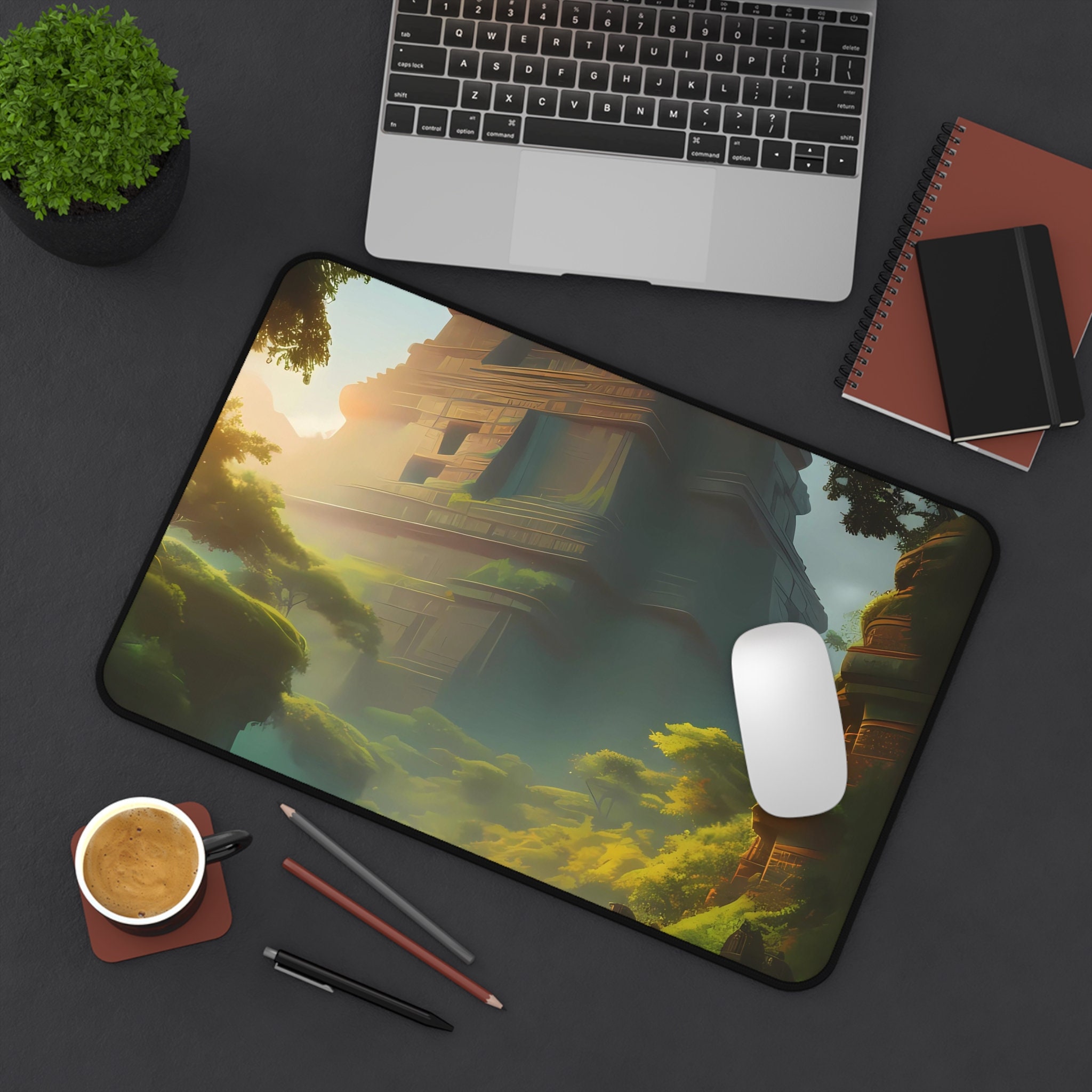 Mayan Ruins Desk Mat, Jungle Aesthetic Mousepad - Etsy