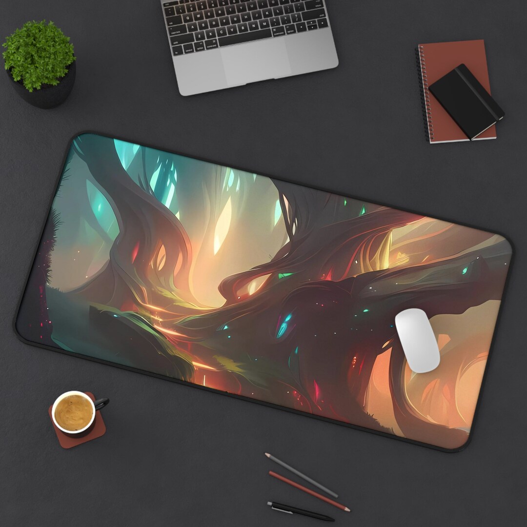 Enchanted Forest Desk Mat, Fantasy Adventure Mousepad, Extra Large Card ...