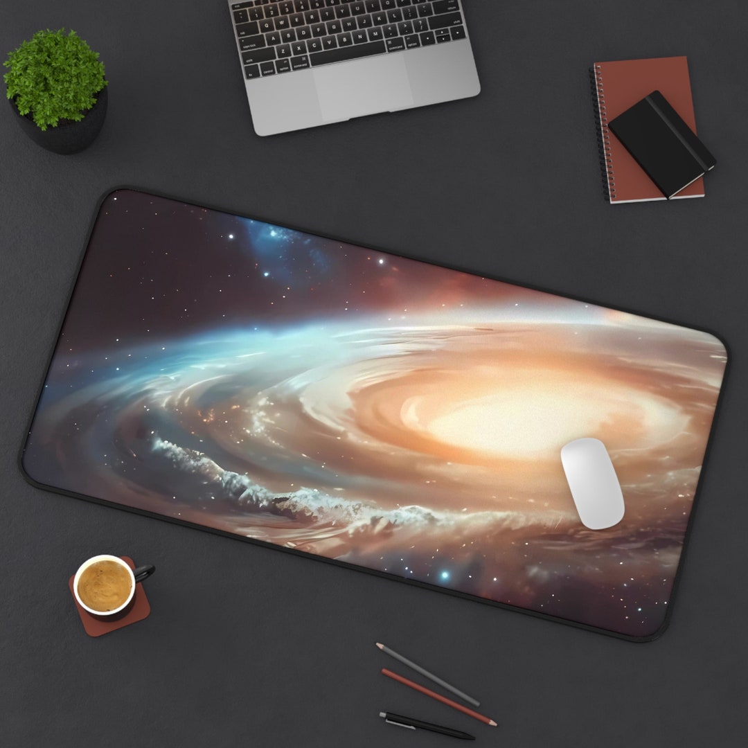 Spiral Galaxy Desk Mat, Sci-fi Adventure Aesthetic Mousepad, Extra ...