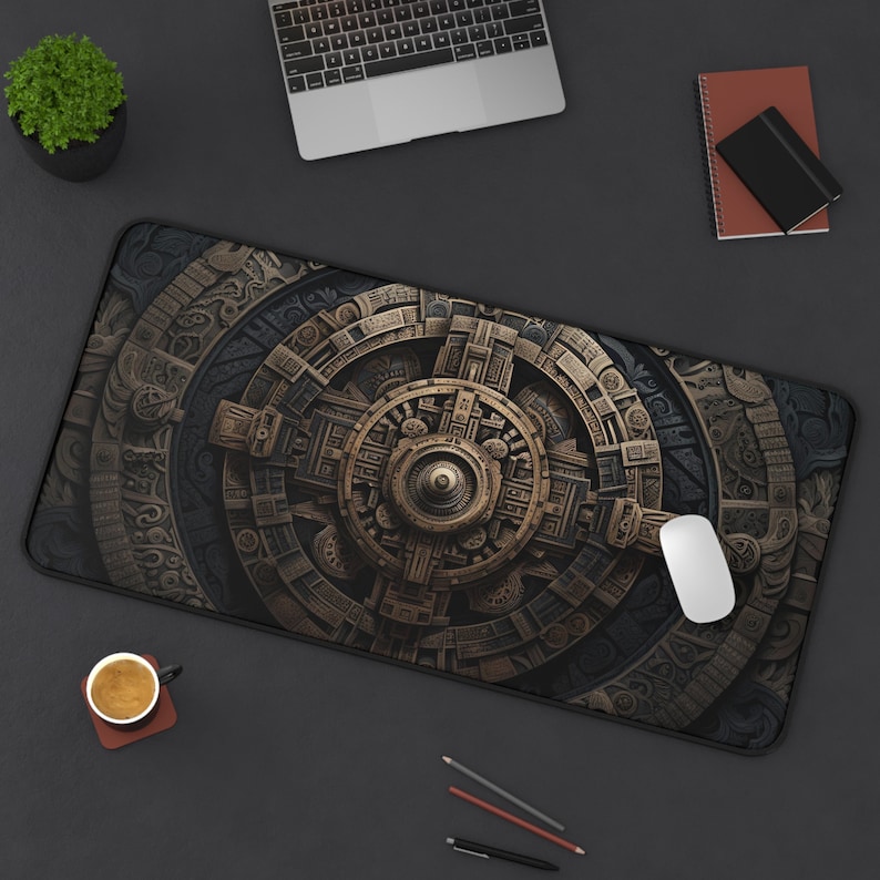 Ancient Calendar Desk Mat, Unique Artistic Mousepad, Extra Large Card ...