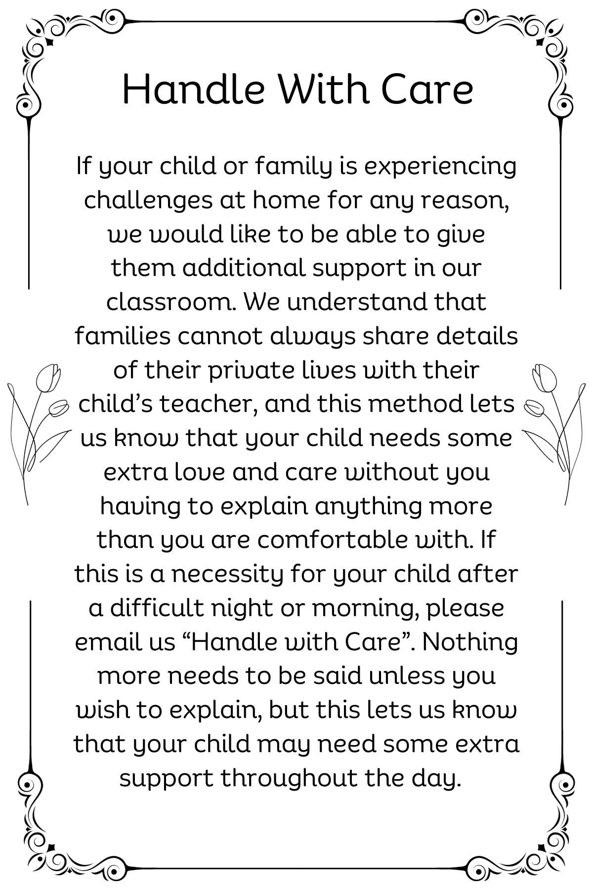 Handle With Care Note - Classroom Team - Etsy.de