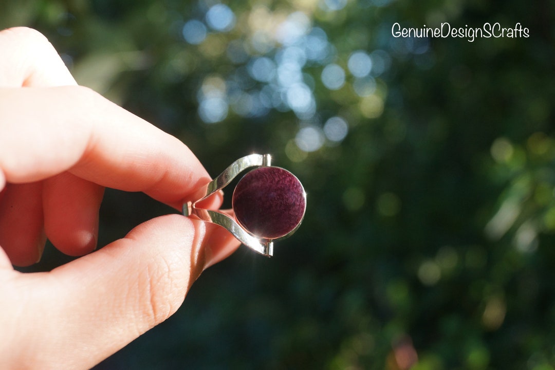 Reversible Purple Spiny Oyster Shell Ring | Chrysocolla Stone Ring ...