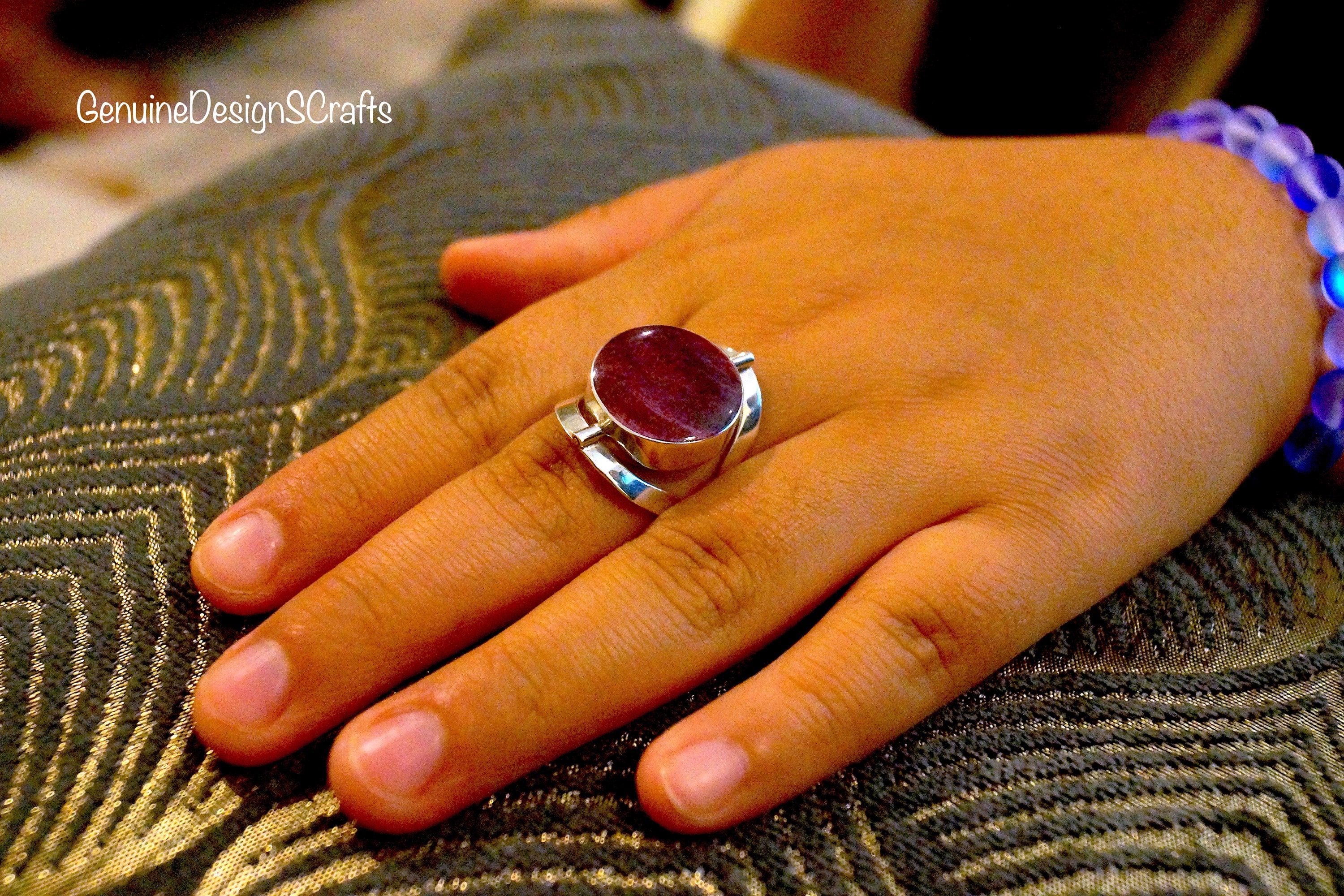 Reversible Purple Spiny Oyster Shell Ring Chrysocolla Stone Ring ...