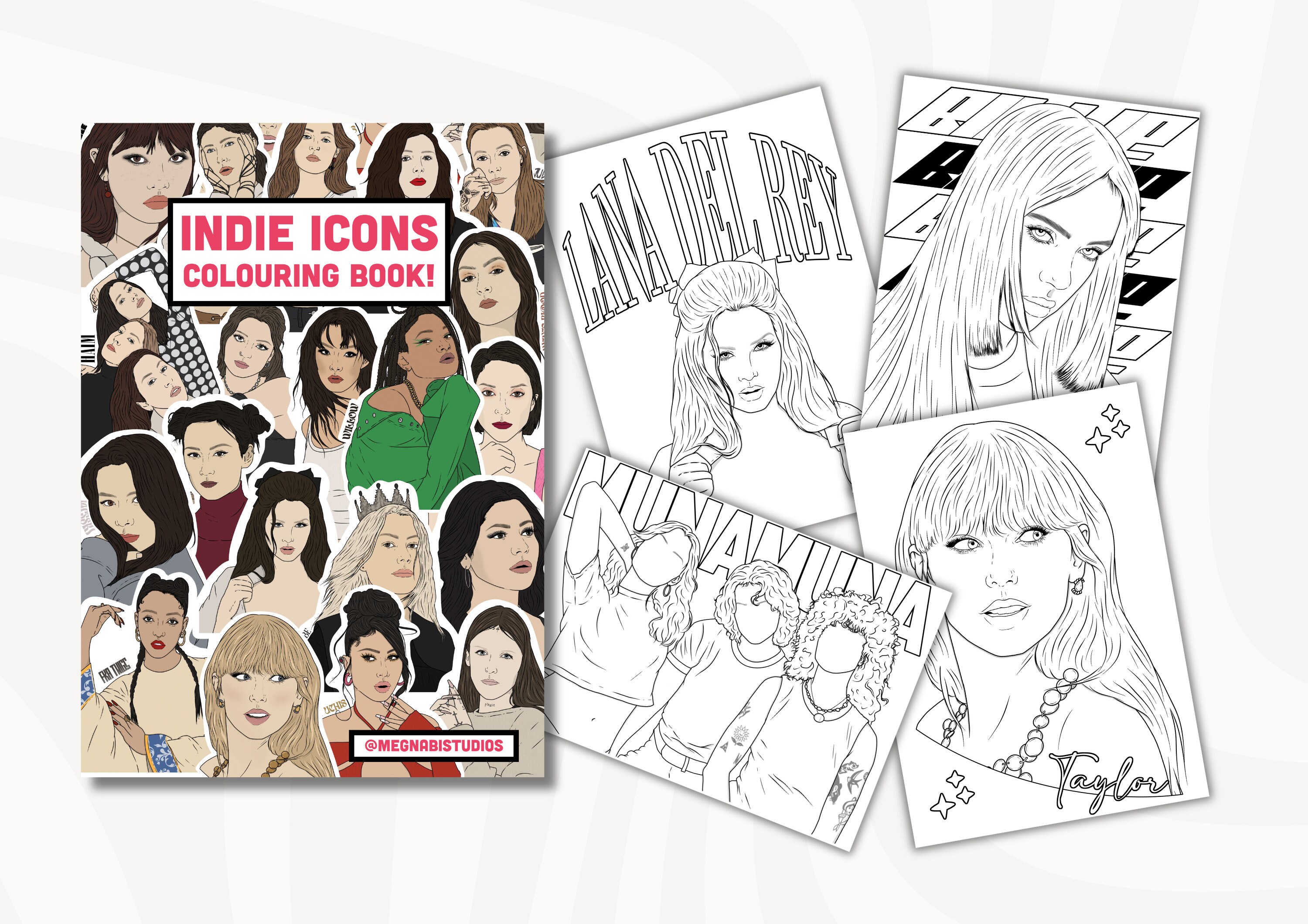 DIGITAL Download INDIE ICONS Colouring Book, Music Colouring Book ...