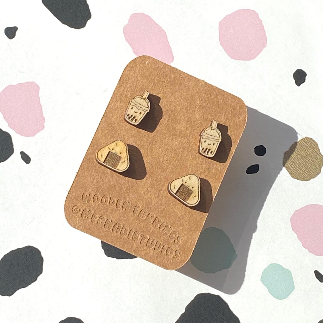 Handmade Laser Cut Food Earrings, Gifts for Girls, Small Gift Idea ...