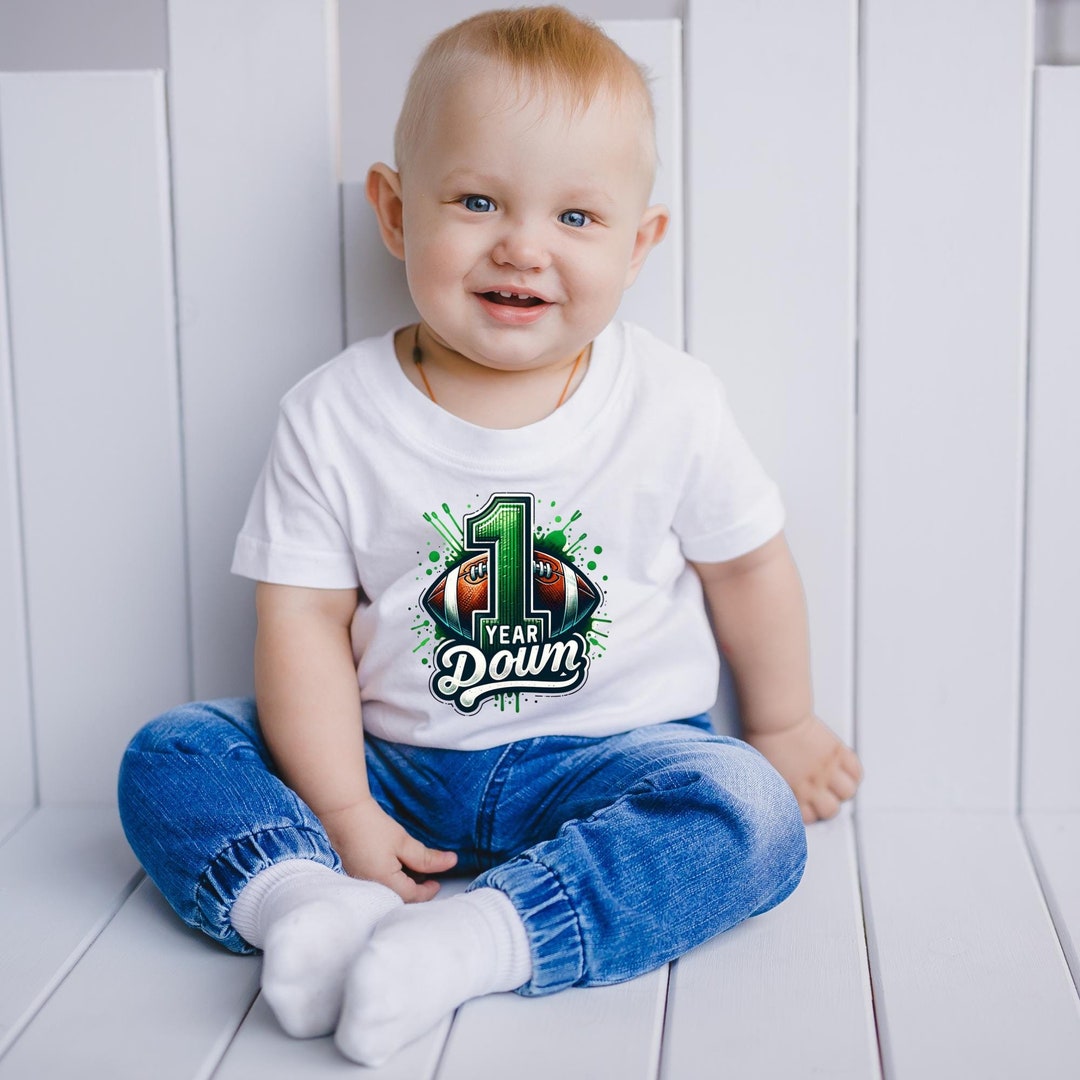 1st Year Down Digital Png Design, First Birthday PNG, Football One ...