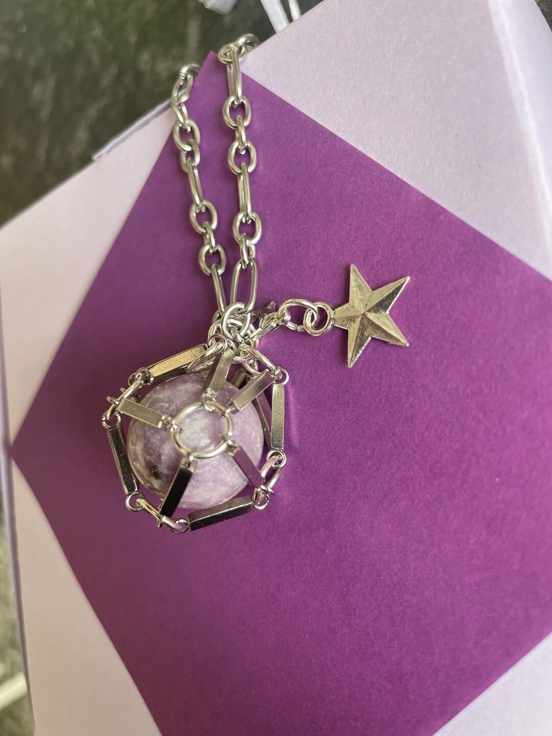 Crystal Keeper Lepidolite Healing Energy Crystal Keeper With Bespoke ...