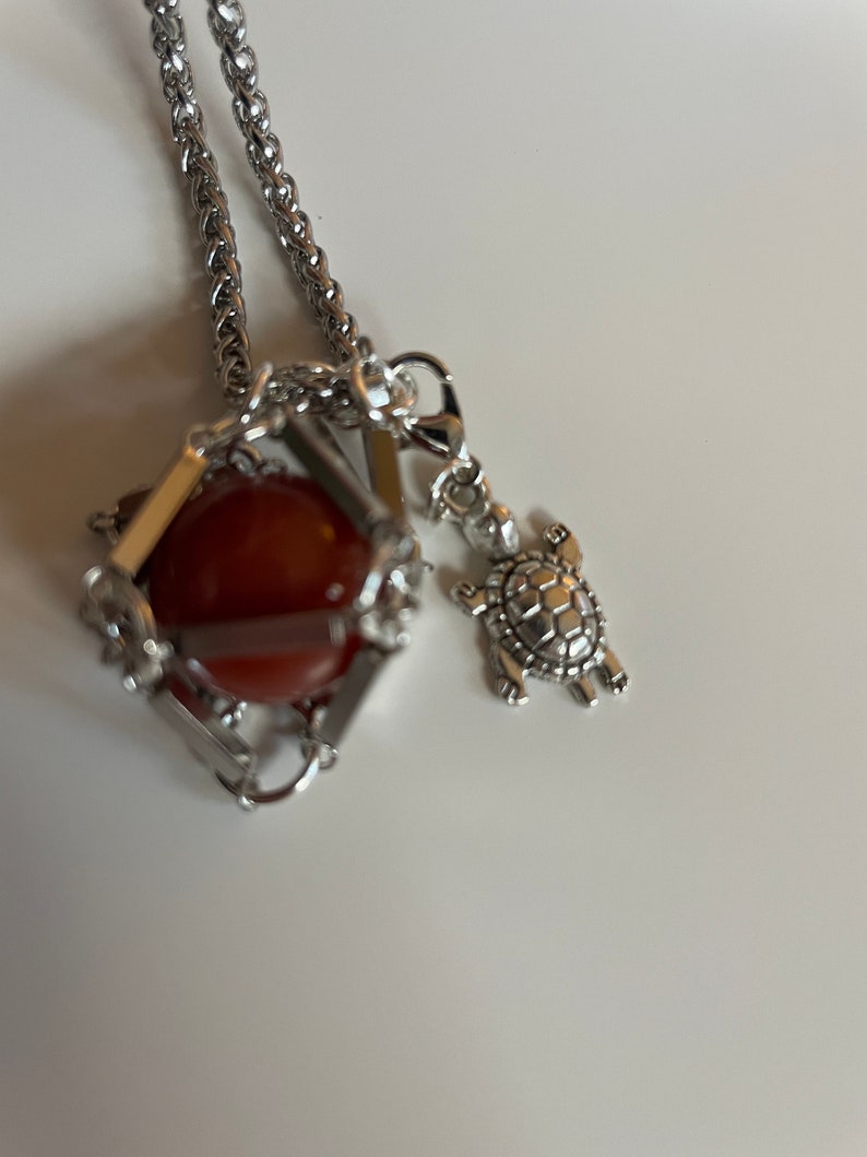 CRYSTAL KEEPER™ Carnelian Healing Energy Crystal Necklace With Turtle ...