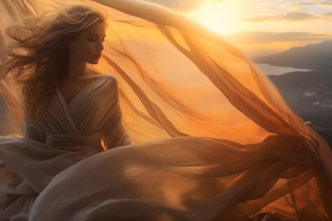 Mountain Goddess Photo Print at Sunset, Printable, Contemporary Home ...