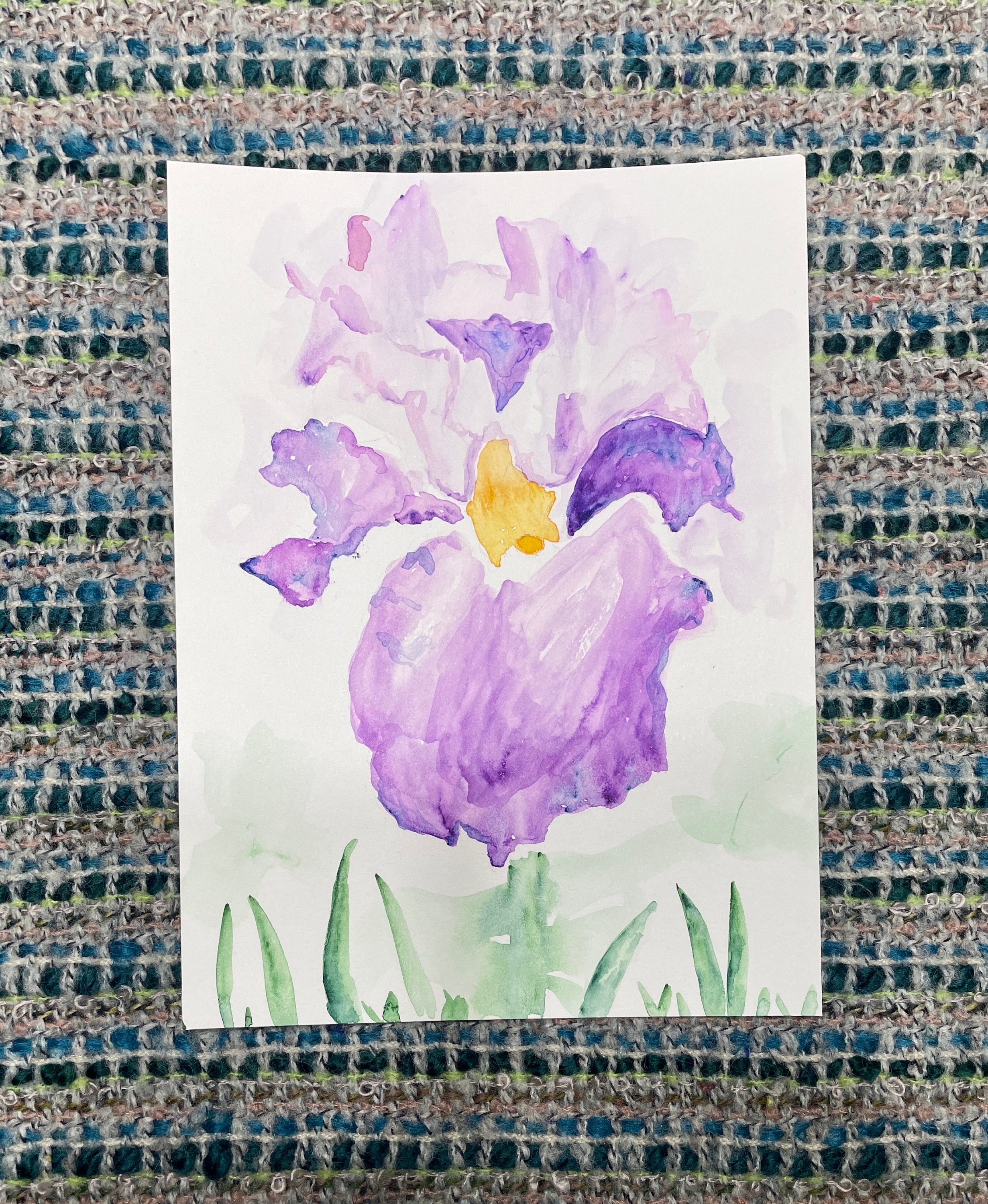 Purple Iris Watercolor Painting, 6x8 Inches - Etsy
