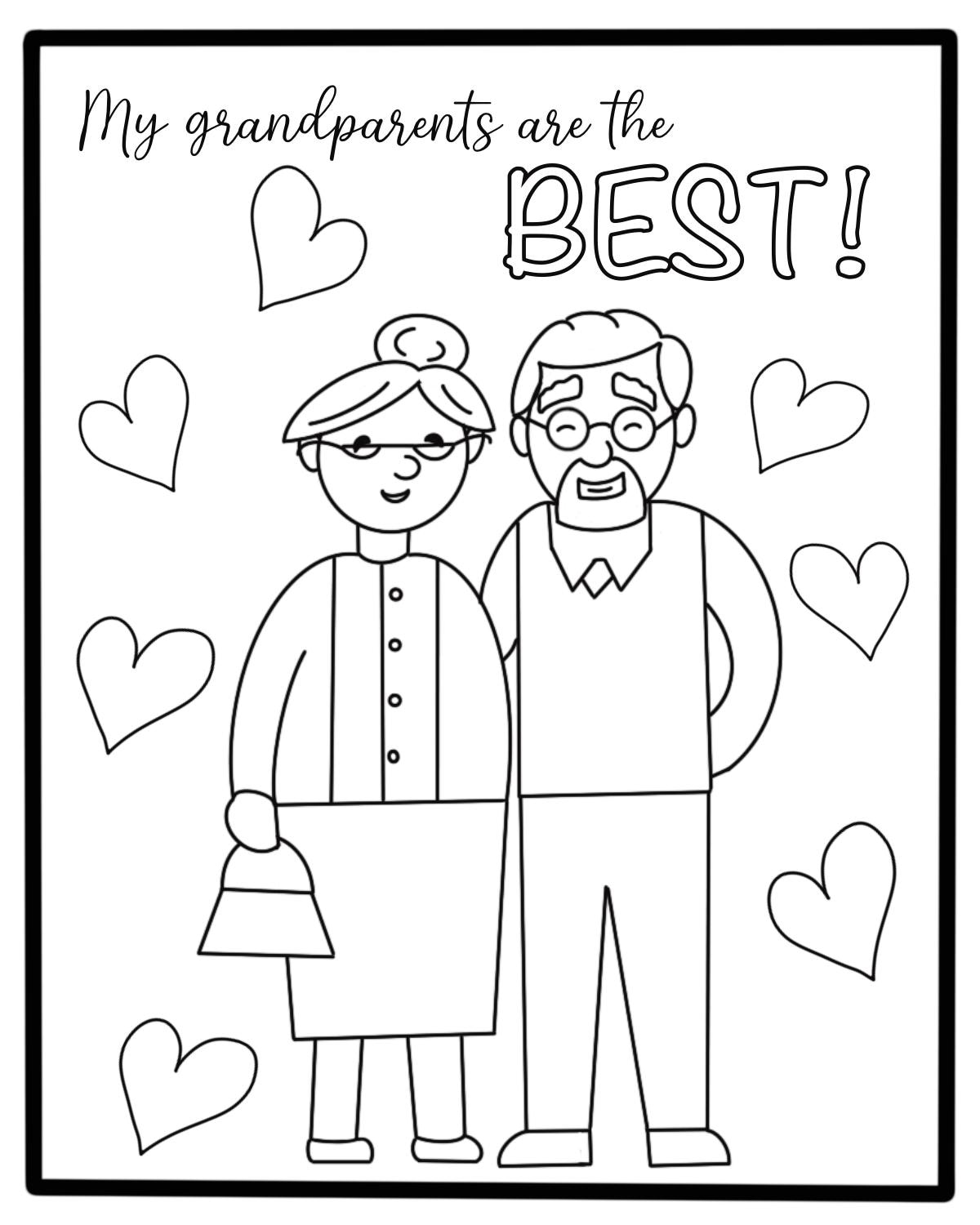 Grandparents Day Coloring Pages - Etsy