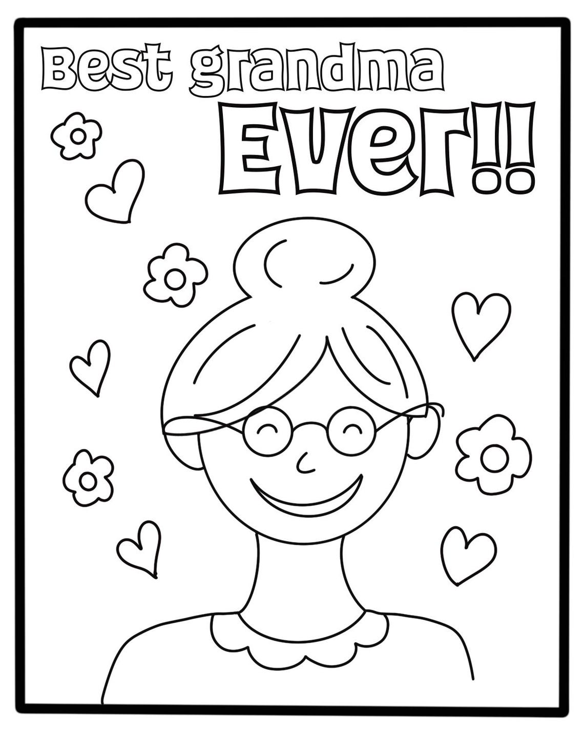 Grandparents Day Coloring Pages - Etsy