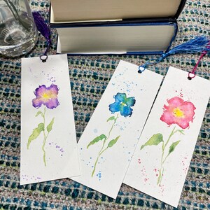 Floral Watercolor Bookmarks, Handpainted - Etsy