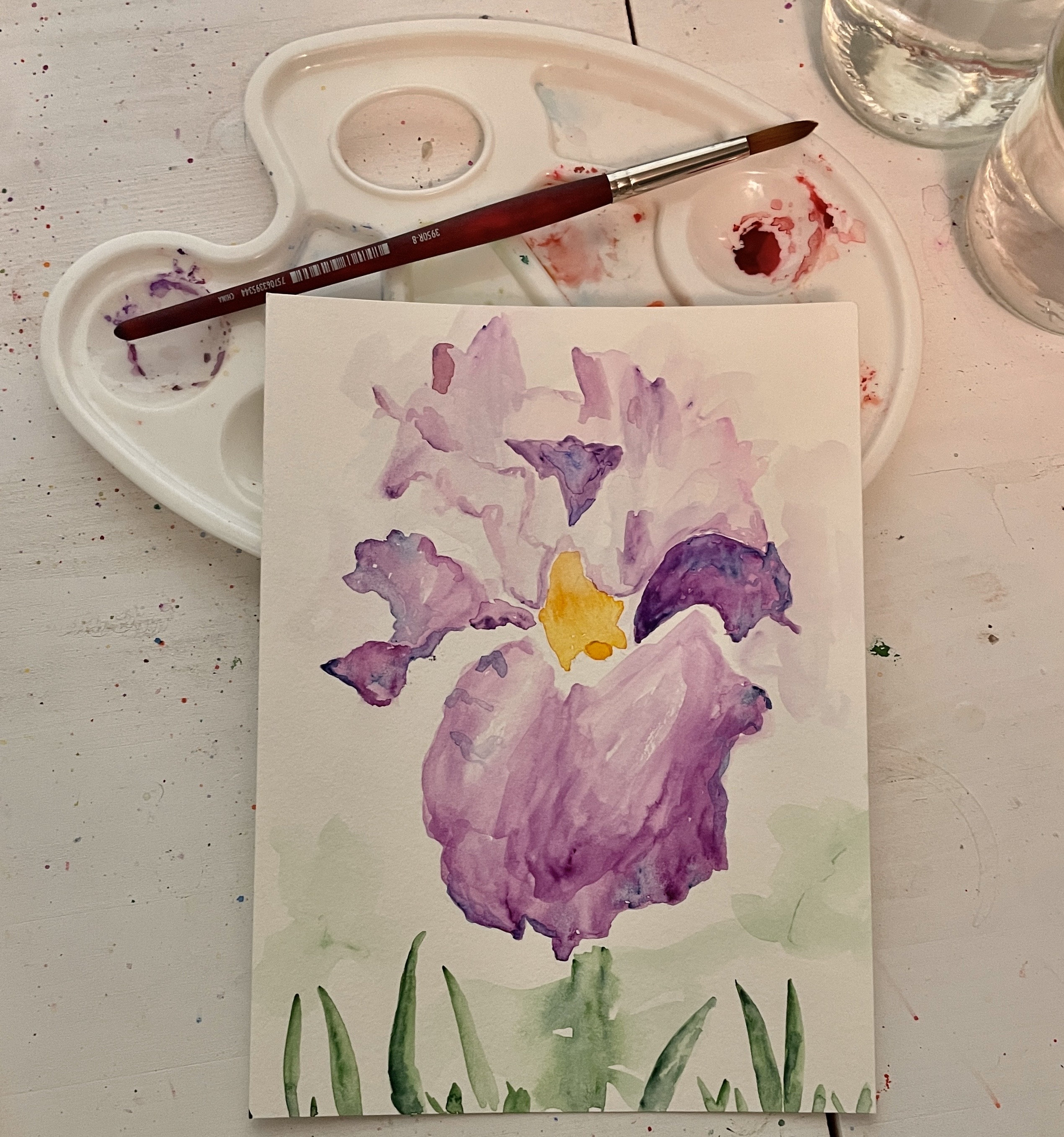 Purple Iris Watercolor Painting, 6x8 Inches - Etsy