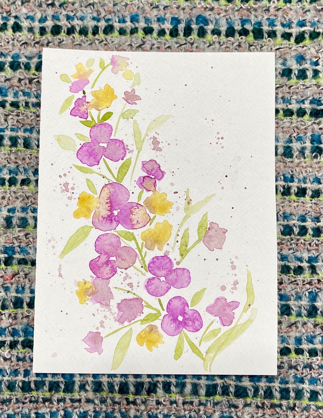 Purple Flowers Watercolor - Etsy