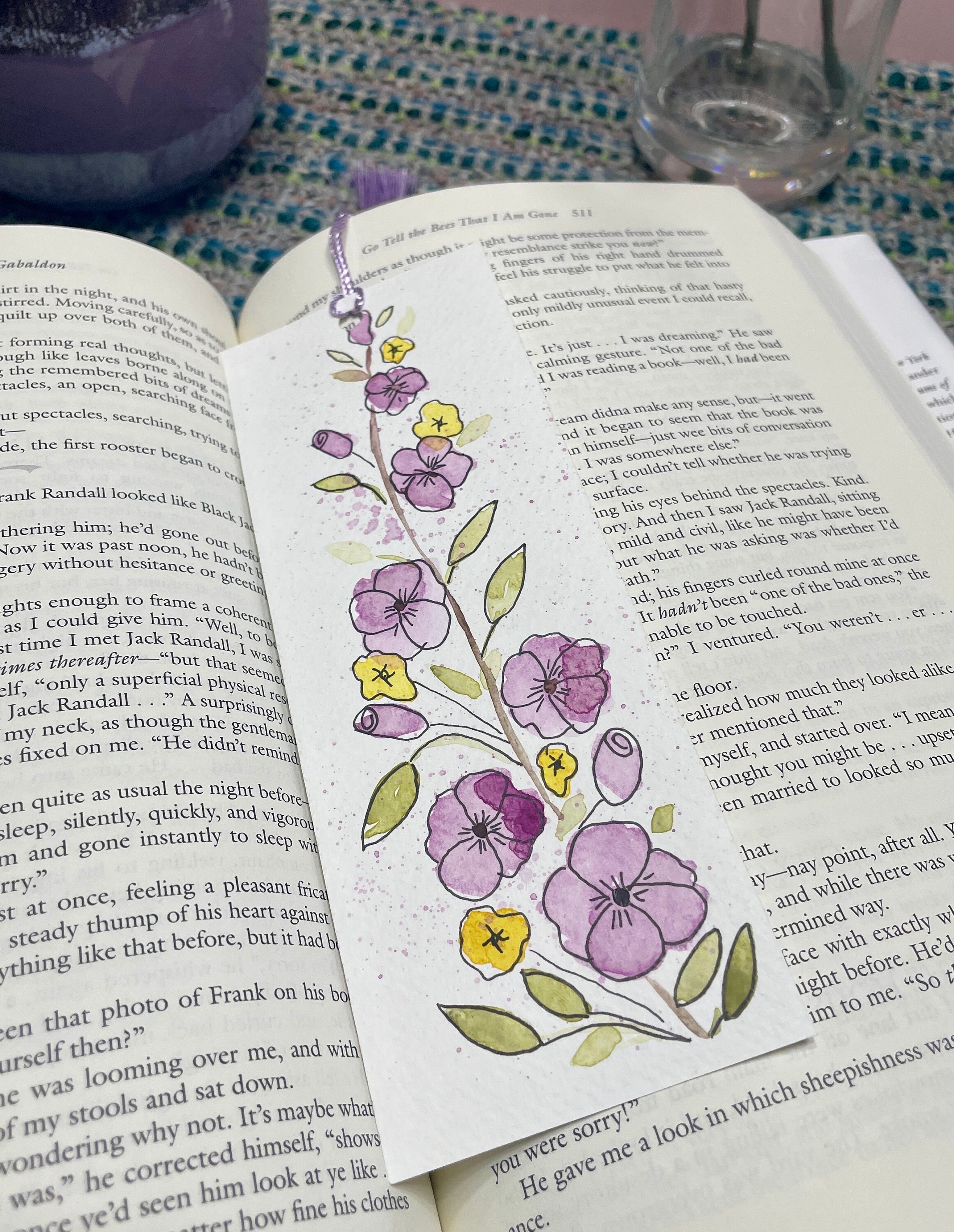 Floral Watercolor Bookmarks, Handpainted - Etsy