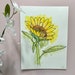Sunflower and Ink Watercolor - Etsy