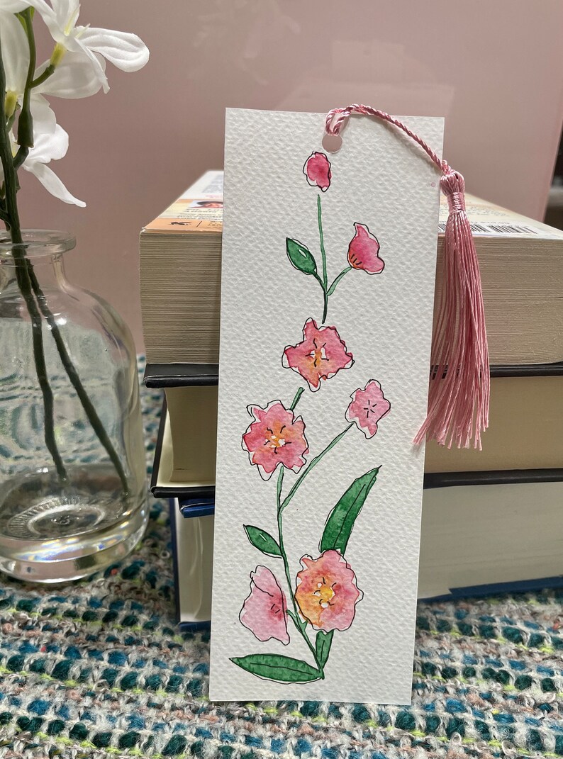 Floral Watercolor Bookmarks, Handpainted - Etsy