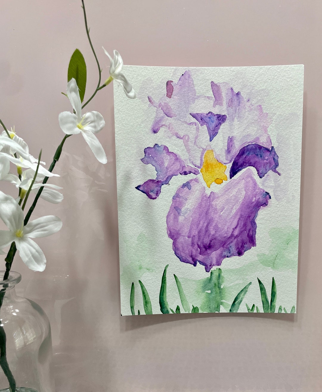 Purple Iris Watercolor Painting, 6x8 Inches - Etsy
