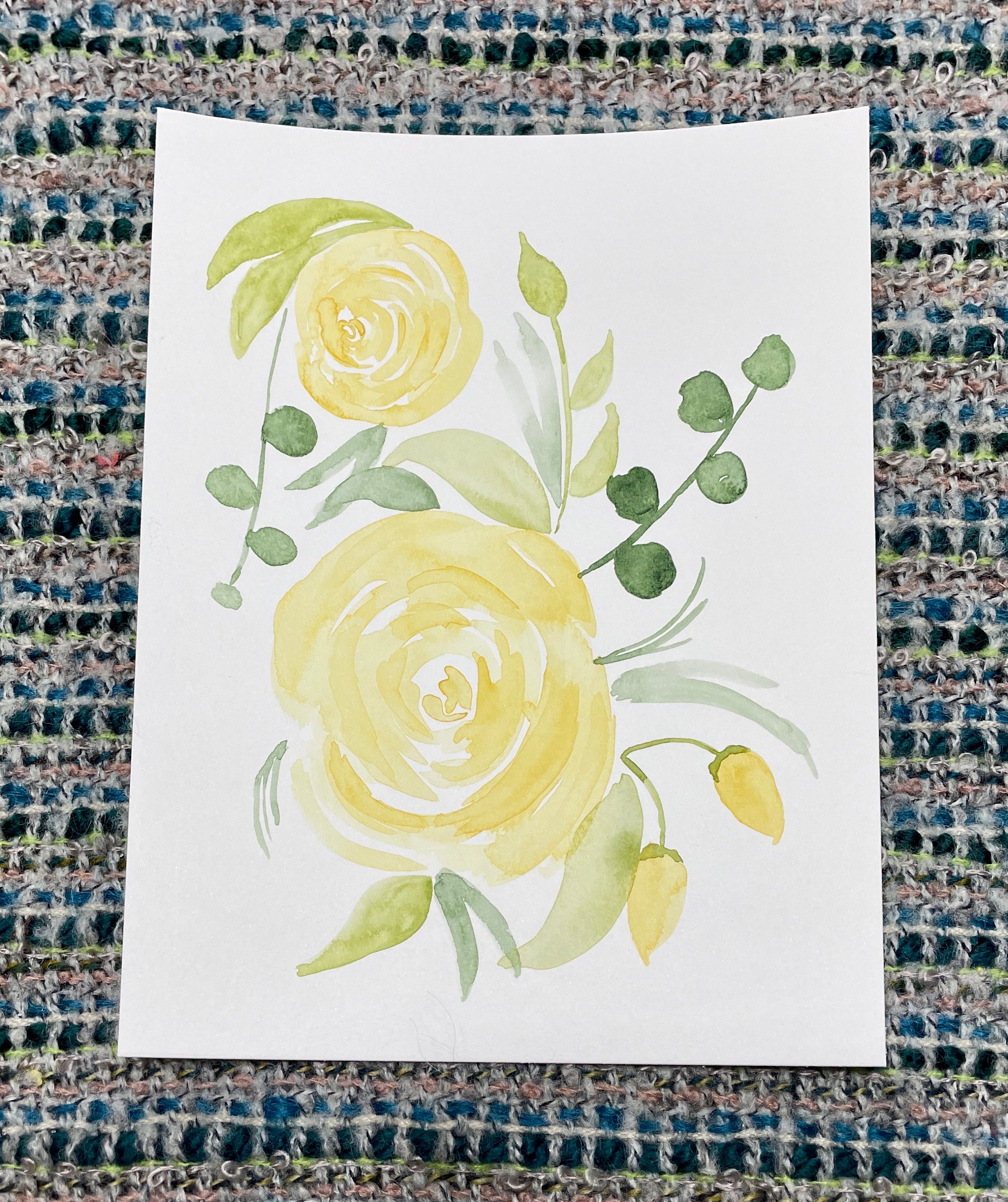 Yellow Roses Watercolor - Etsy