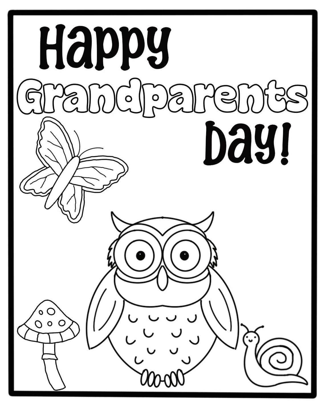 Grandparents Day Coloring Pages - Etsy