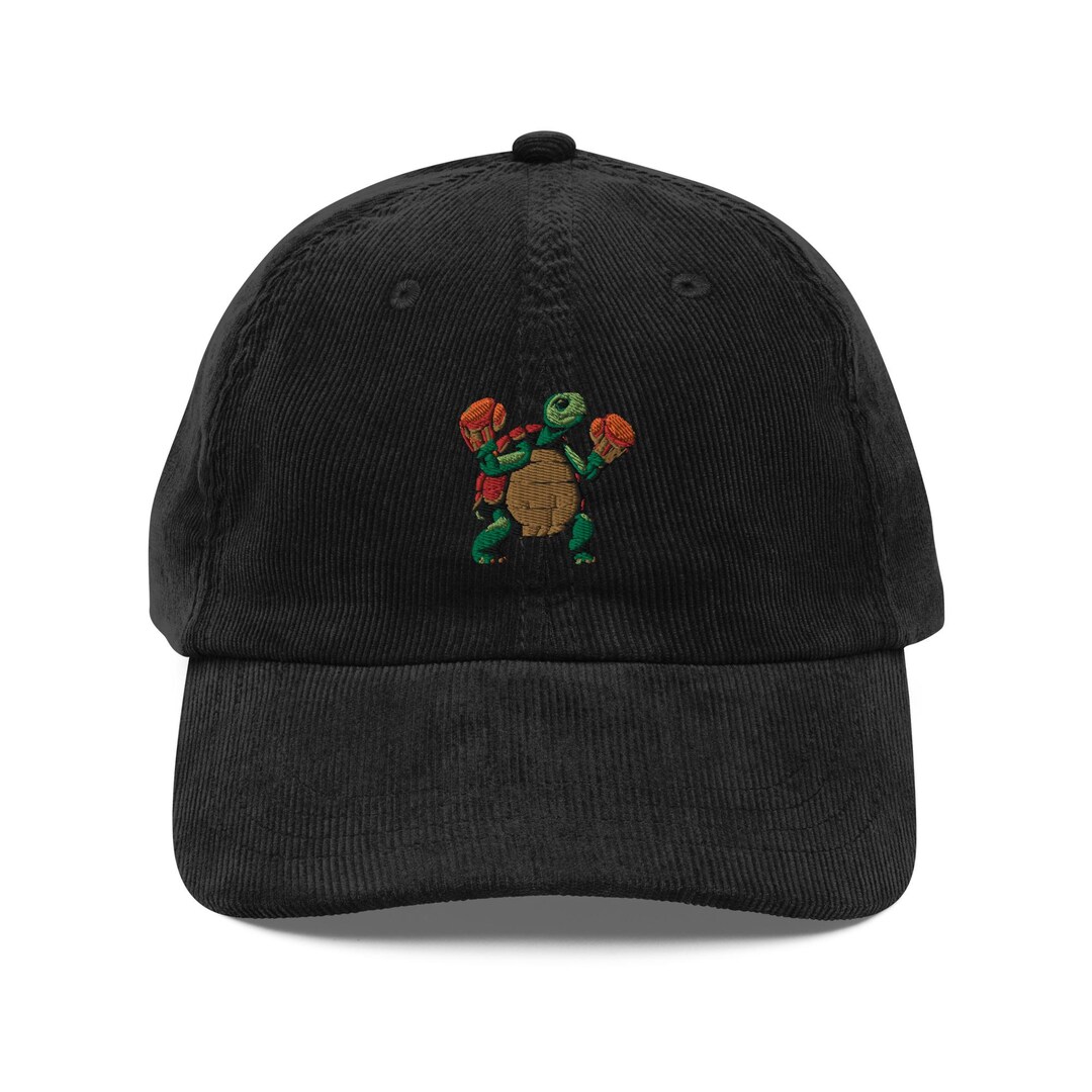 The Boxing Turtle Corduroy 6 Panel Hat Dad Hat Cap Vintage 90s Snapback ...