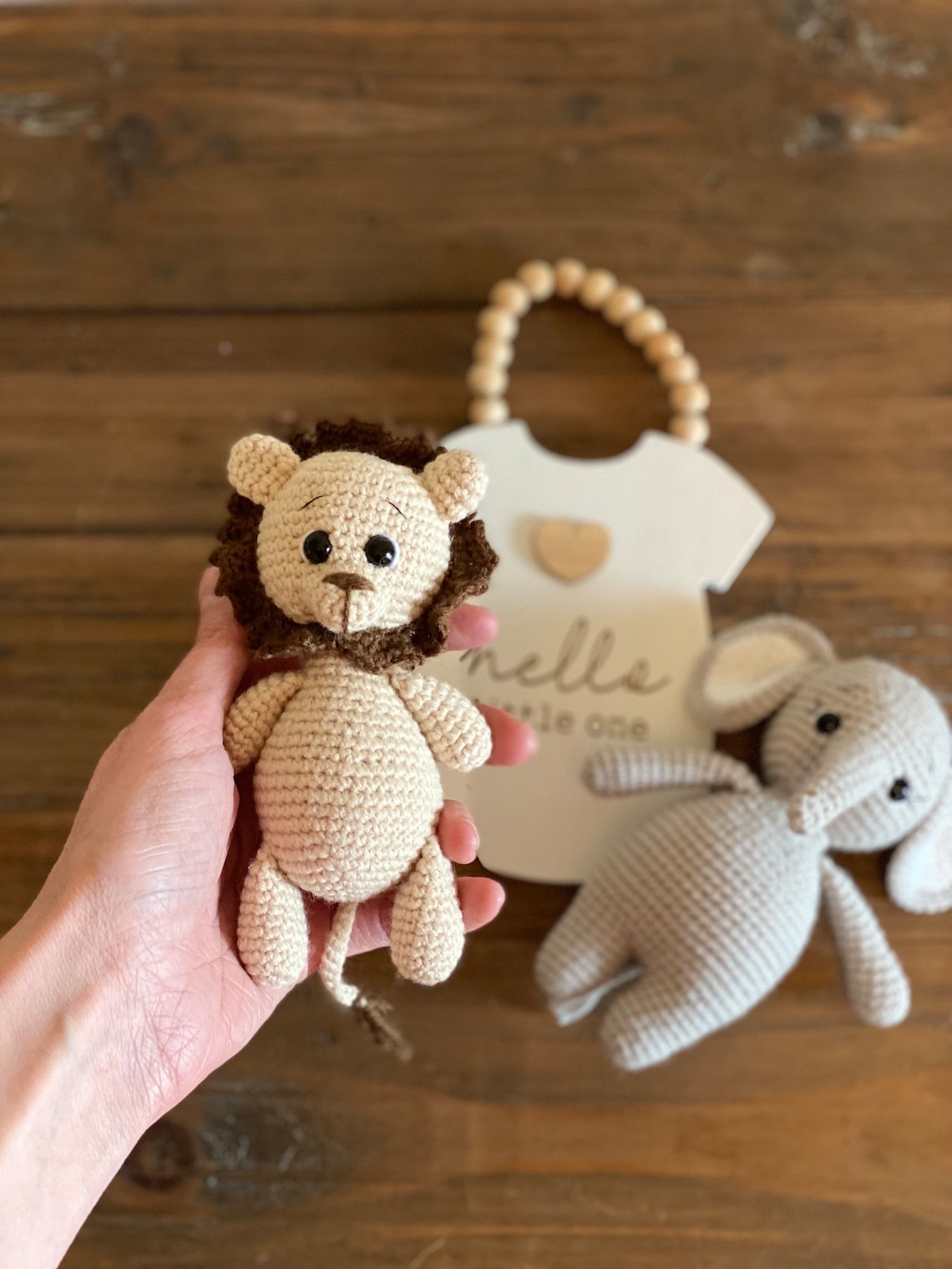 Savanna Friends Crochet Stuffy Stuffed Animal Elephant Lion Toy - Etsy